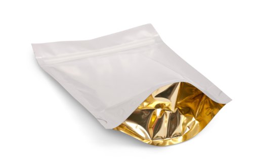 Pacific Bag 425-308GZ Stand-Up Pouch, 8 oz, Clear/Gold Metalized with Zipper (Case of 500)