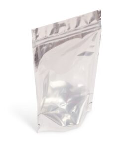 pacific bag 425-308gz stand-up pouch, 8 oz, clear/gold metalized with zipper (case of 500)