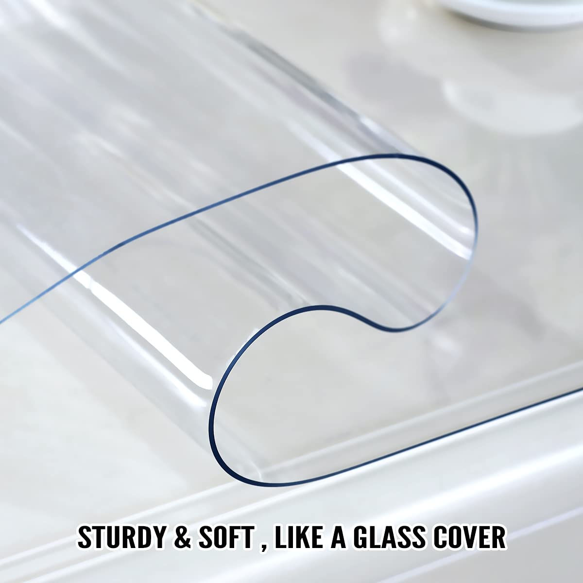 Royhom Clear Table Cover Protector 2mm Thick 60 x 36 Inch Table Protector for Dining Room Table, Waterproof Plastic Table Cover, Dining Table Cover Rectangle for Wood, Countertop, Kitchen Table