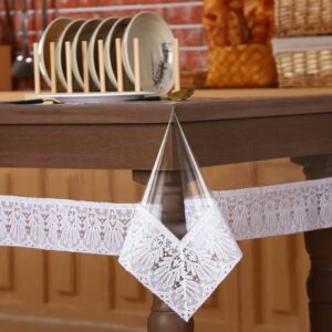 mixweer clear vinyl tablecloth protector plastic table cover waterproof tablecloth dining table cover white lace tablecloth for dining tables kitchen home (60 x 84 inch)