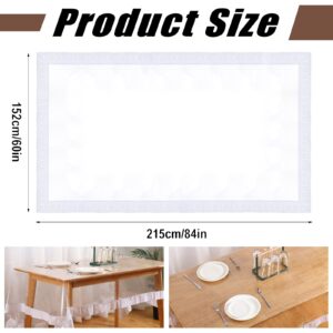 Mixweer Clear Vinyl Tablecloth Protector Plastic Table Cover Waterproof Tablecloth Dining Table Cover White Lace Tablecloth for Dining Tables Kitchen Home (60 x 84 Inch)