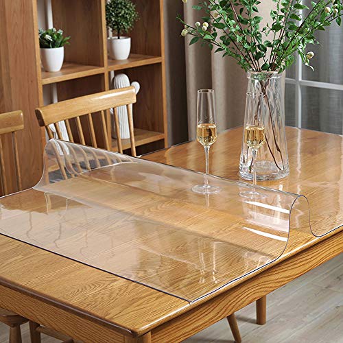 30X30 Inch Square Eco Clear Plastic Table Protector Thick Wipeable PVC Tablecloth Cover Mat Pad Transparent Vinyl Tablecloth Screen Protector Waterproof Hard for Kitchen Table Liner Marble Countertop