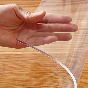 60 in dia round table protector clear plastic tablecloth cover wipeable protective desktop cover pvc vinyl conference furniture kitchen dining sofa tabletop protection pad mat heat resistant non-slip