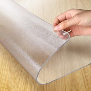 vicwe 36 x 72 inch clear table cover protector,1.5 mm thick single-sided frosted clear desk pad mat, rectangle waterproof table top protector, scratch proof and easy cleaning for dining room table