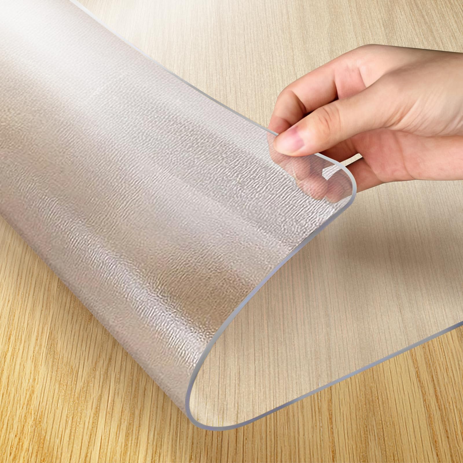 Vicwe 36 x 72 Inch Clear Table Cover Protector,1.5 mm Thick Single-Sided Frosted Clear Desk Pad Mat, Rectangle Waterproof Table Top Protector, Scratch Proof and Easy Cleaning for Dining Room Table