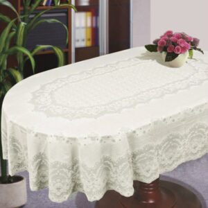 zuodooku table cloth cover home tablecloth oval rectangle plastic lace pattern beige