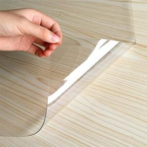 Eralove Rectangle 60 x 30 inch Thick 2mm Clear Tablecloth Cover Protector Crystal Plastic Transparent PVC Table Top Cover Mat Kitchen Wood Furniture Protective Cover (2mm, 30 x 60 Inches)