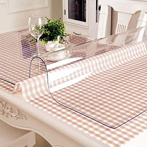 Eralove Rectangle 60 x 30 inch Thick 2mm Clear Tablecloth Cover Protector Crystal Plastic Transparent PVC Table Top Cover Mat Kitchen Wood Furniture Protective Cover (2mm, 30 x 60 Inches)