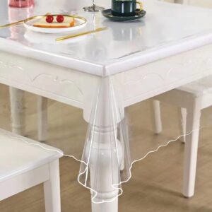 meritmode clear vinyl tablecloth, 100% pvc rectangle waterproof table cloth, wipe clean plastic table cover for kitchen dinning picnic, 54 * 72 inches