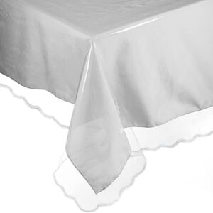 MeritMode Clear Vinyl Tablecloth, 100% PVC Rectangle Waterproof Table Cloth, Wipe Clean Plastic Table Cover for Kitchen Dinning Picnic, 54 * 72 Inches