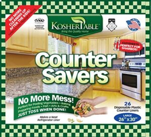 edaydeal disposable counter liners- pack of 25 plastic kitchen counter covers for easy cleanup after food prep- foldable, versatile kitchen countertop protectors- top time savers