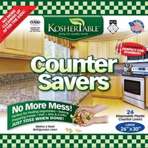 eDayDeal Disposable Counter Liners- Pack of 25 Plastic Kitchen Counter Covers for Easy Cleanup After Food Prep- Foldable, Versatile Kitchen Countertop Protectors- Top Time Savers