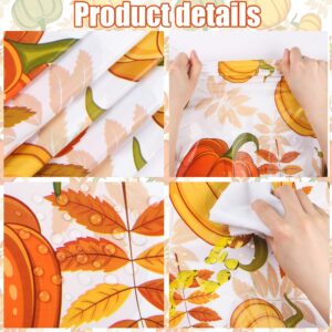 peony man 2 Pieces Fall Pumpkin Plastic Tablecloth Disposable Table Covers Autumn Leaf Rectangle Tablecloths Thanksgiving Harvest Party Cover for Dining Kitchen Decor, 54 x 108 Inch