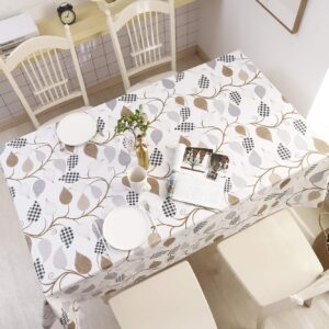 Heavy Duty Vinyl Tablecloth with Flannel Backing Waterproof Oil-Proof PVC Table Cloth Stain-Resistant Wipeable Rectangle or Square Table Cover for Indoor and Outdoor 60X60 Inch