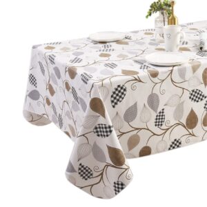 Heavy Duty Vinyl Tablecloth with Flannel Backing Waterproof Oil-Proof PVC Table Cloth Stain-Resistant Wipeable Rectangle or Square Table Cover for Indoor and Outdoor 60X60 Inch