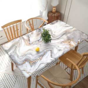 marble grey tablecloth elastic fitted edge table cloth rectangle table cover washable reusable for kitchen dining picnic party 50 x 20