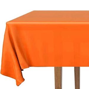 DecorRack 6 Pack Rectangular Tablecloths BPA-Free Plastic, 54 x 108 inch, Dining Table Cover Cloth, Orange (6 Pack)