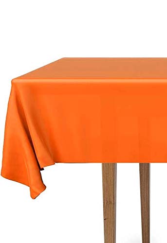 DecorRack 6 Pack Rectangular Tablecloths BPA-Free Plastic, 54 x 108 inch, Dining Table Cover Cloth, Orange (6 Pack)