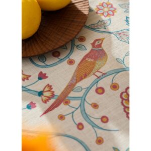 patdrea Floral Linen Table Cloth Durable Breathable Tabletop Cover Dacorative Kitchen Dining Tablecloth for Rectangular Square Tables for Parties,Holiday 63"x 94"