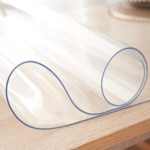 36x60 inch clear table cover protector 1.5mm thick pvc water resistant rectangle plastic non-slip table pad for wooden table kitchen dining room