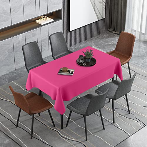 Table Cloth Rectangle Table 2 Pack Hot Pink Table Cloth Plastic Table Cloth Disposable Table Cloths for Parties Hot Pink Tablecloth Disposable Tablecloths 54 x 108 Inch Decorative Plastic Table Covers