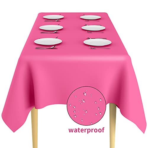 Table Cloth Rectangle Table 2 Pack Hot Pink Table Cloth Plastic Table Cloth Disposable Table Cloths for Parties Hot Pink Tablecloth Disposable Tablecloths 54 x 108 Inch Decorative Plastic Table Covers