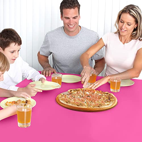 Table Cloth Rectangle Table 2 Pack Hot Pink Table Cloth Plastic Table Cloth Disposable Table Cloths for Parties Hot Pink Tablecloth Disposable Tablecloths 54 x 108 Inch Decorative Plastic Table Covers