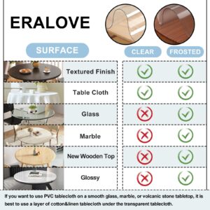 Eralove Round Clear PVC Tablecloths Waterproof Round Table Protector Anti-hot Table mat Thickness 1.5mm/2mm Transparent Tablecloths