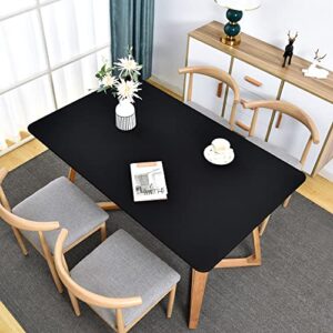 fitted rectangle table topper cover spandex stretchable cocktail tablecloth black table cover cap with elastic edge 42 x 72 inch