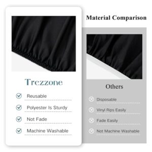 Fitted Rectangle Table Topper Cover Spandex Stretchable Cocktail Tablecloth Black Table Cover Cap with Elastic Edge 42 x 72 inch