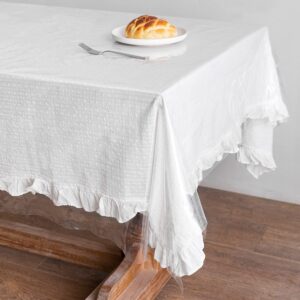 feelingwarm clear table protector clear tablecloth cover transparent plastic vinyl kitchen waterproof protector 54 x 72 inch, rectangle