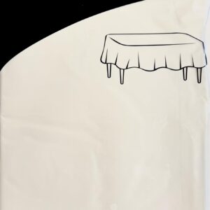 ROYAL7 3 Pack Ivory, Rectangle Disposable Plastic Tablecloth for Picnic, Birthday, BBQ, Party, Wedding (Ivory, Rectangle, 54in. X108in.)