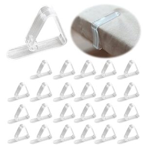 yejahy 24 pcs clear plastic tablecloth clips,transparent table cloth hold down clips, table cover holder for home kitchen restaurant outdoor picnic