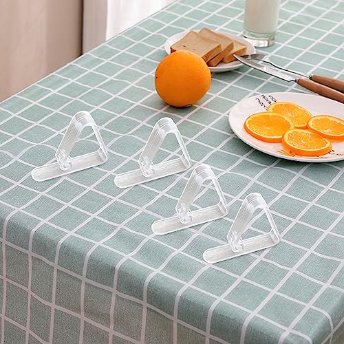 YEJAHY 24 PCS Clear Plastic Tablecloth Clips,Transparent Table Cloth Hold Down Clips, Table Cover Holder for Home Kitchen Restaurant Outdoor Picnic