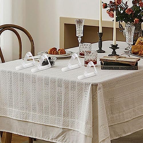 YEJAHY 24 PCS Clear Plastic Tablecloth Clips,Transparent Table Cloth Hold Down Clips, Table Cover Holder for Home Kitchen Restaurant Outdoor Picnic