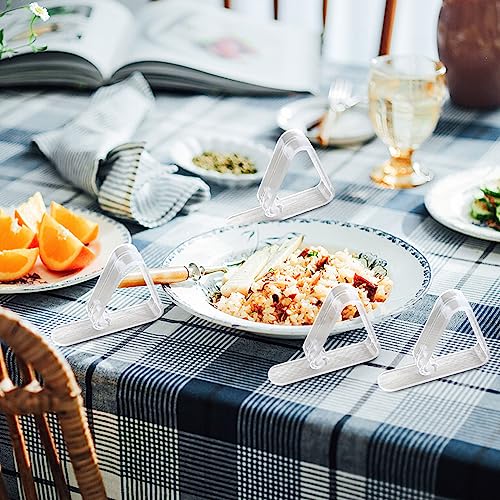 YEJAHY 24 PCS Clear Plastic Tablecloth Clips,Transparent Table Cloth Hold Down Clips, Table Cover Holder for Home Kitchen Restaurant Outdoor Picnic