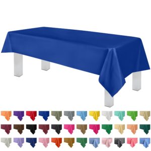 grandipity blue plastic table cloth disposable (6 pk) 54in x 108in plastic tablecloths for rectangle tables - premium party table cloths disposable for 6ft to 8ft rectangle tables