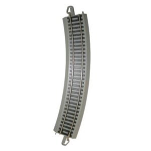 bachmann trains - snap-fit e-z track 18” radius curved track - bulk (50 pcs) - nickel silver rail with gray roadbed - ho scale