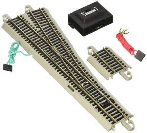 bachmann trains - snap-fit e-z track #5 turnout - right (1/card) - nickel silver rail with gray roadbed - ho scale