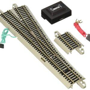 Bachmann Trains - Snap-Fit E-Z TRACK #5 TURNOUT - RIGHT (1/card) - NICKEL SILVER Rail With Gray Roadbed - HO Scale