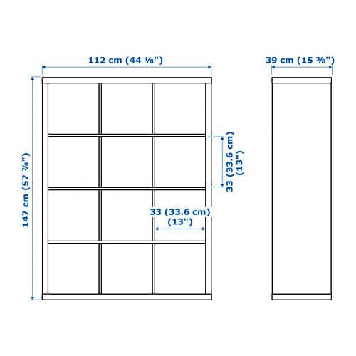 Ikea ' New KALLAX Shelf Unit, Black-Brown (White, 44 1/8x57 7/8)