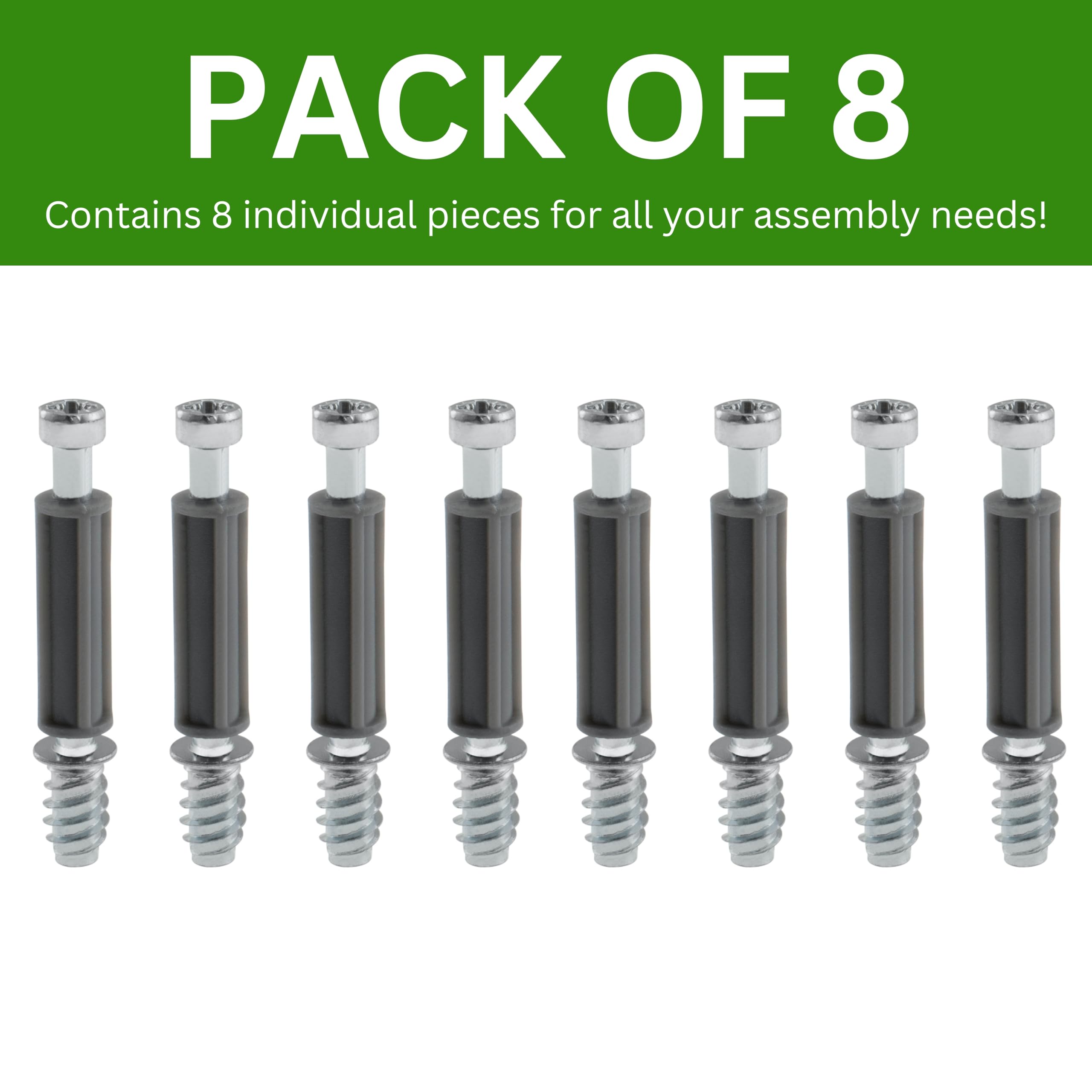 Spare Hardware Parts Cam Lock Fastener Screw (Replacement for IKEA Part #118331) (Pack of 8)