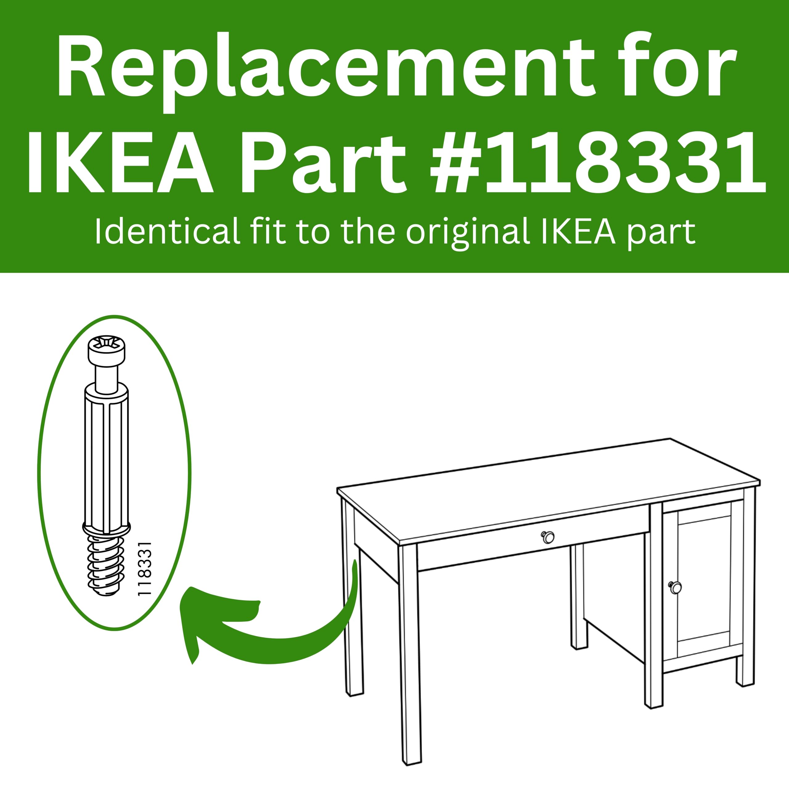 Spare Hardware Parts Cam Lock Fastener Screw (Replacement for IKEA Part #118331) (Pack of 8)