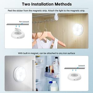 DAKOMM Puck Lights with Charging Station, Closet Lights Motion Sensored, Under Cabinet Lights Rechargeable Timing & Dimmable, Night Lights for Stairs Wardrobe Cupboard Bedroom Hallway Drawer(4 Packs)