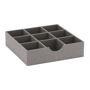 household essentials grey 728-1 deep 9 section drawer organizer box for storage 12 in x 3.13