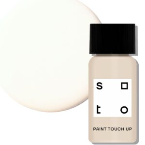 soto white paint touch up, multi-surface, matte finish (no. 07 in situ white) — 10 milliliters of scratch repair for furniture, walls, cabinets, trim, doors, indoor/outdoor