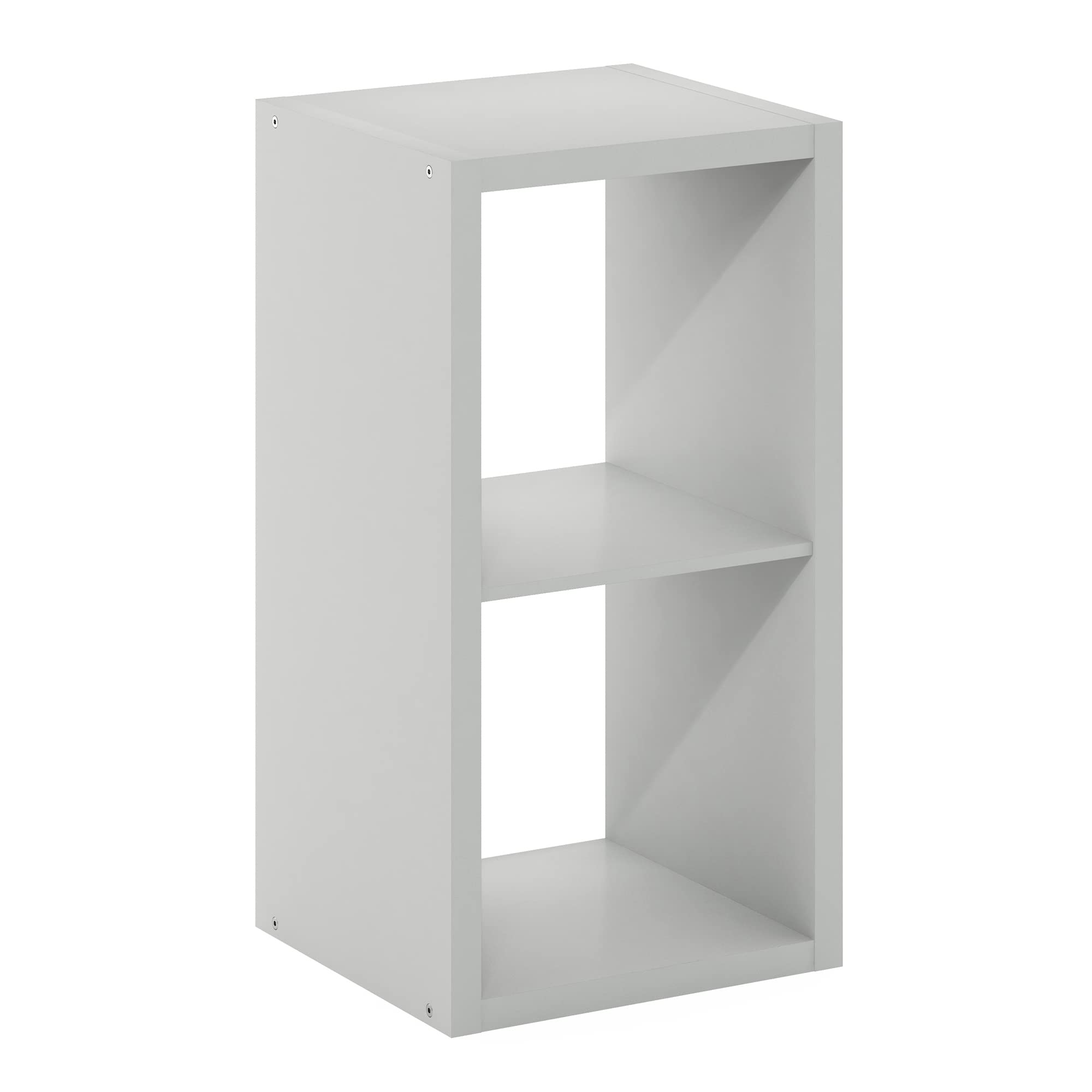 Furinno Cubicle Open Back Decorative Cube Storage Organizer, 2, Light Grey