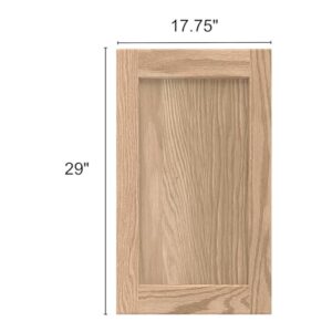 ONESTOCK 17.75W x 29H Unfinished Oak Kitchen Cabinet Door Replacement, Shaker Style