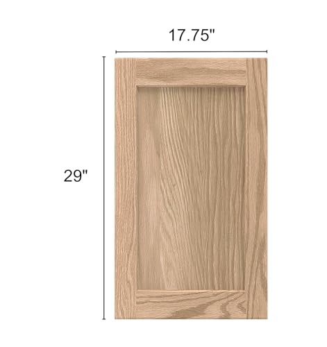 ONESTOCK 17.75W x 29H Unfinished Oak Kitchen Cabinet Door Replacement, Shaker Style