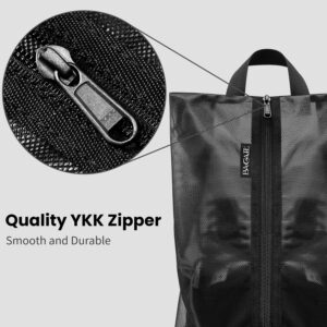 Bagail Shoe Bags for Travel,Set of 2 Shoe Bags for Storage in Closet,Transparent Shoe Packing Organizers with YKK Zipper (L 17"x10"x5", Classic Black 2pcs)